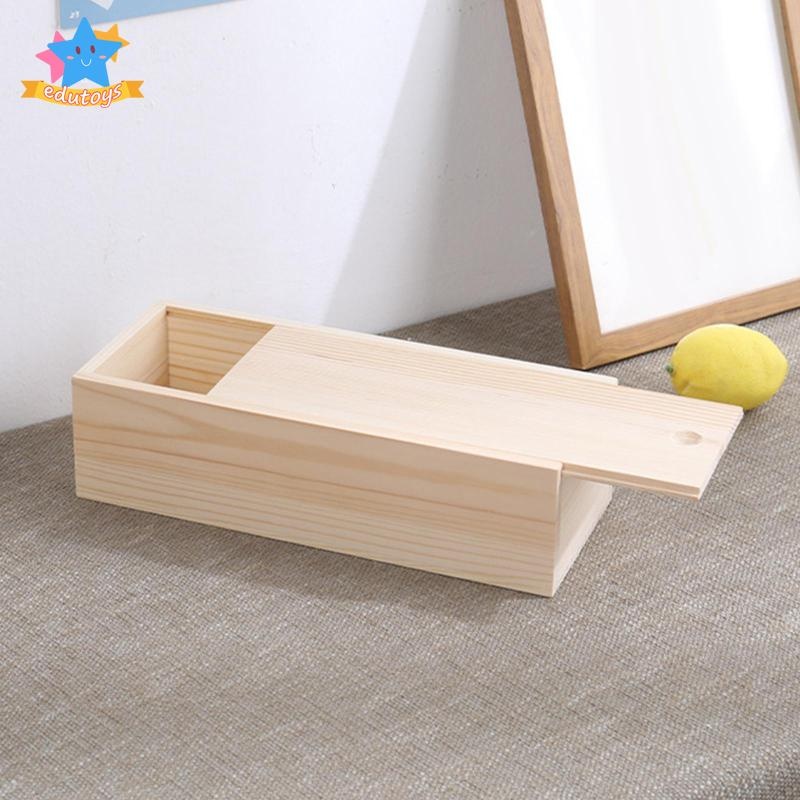 [Edstars] Unfinished Wooden Box Keepsake Box Unpainted Portable ...