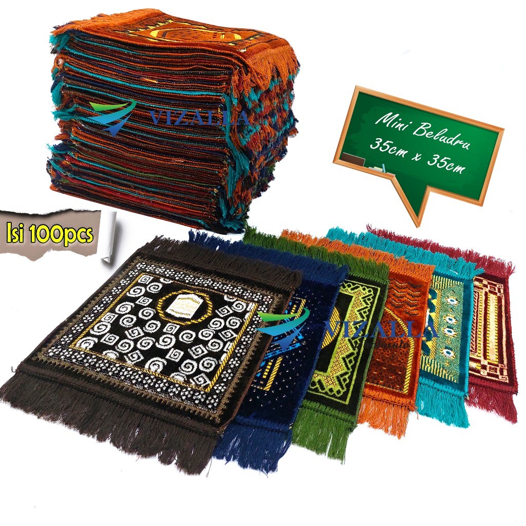 Contents: 50 pcs Mini Velvet Turkey Prayer Rugs 35x35cm/ Ar Rahman ...