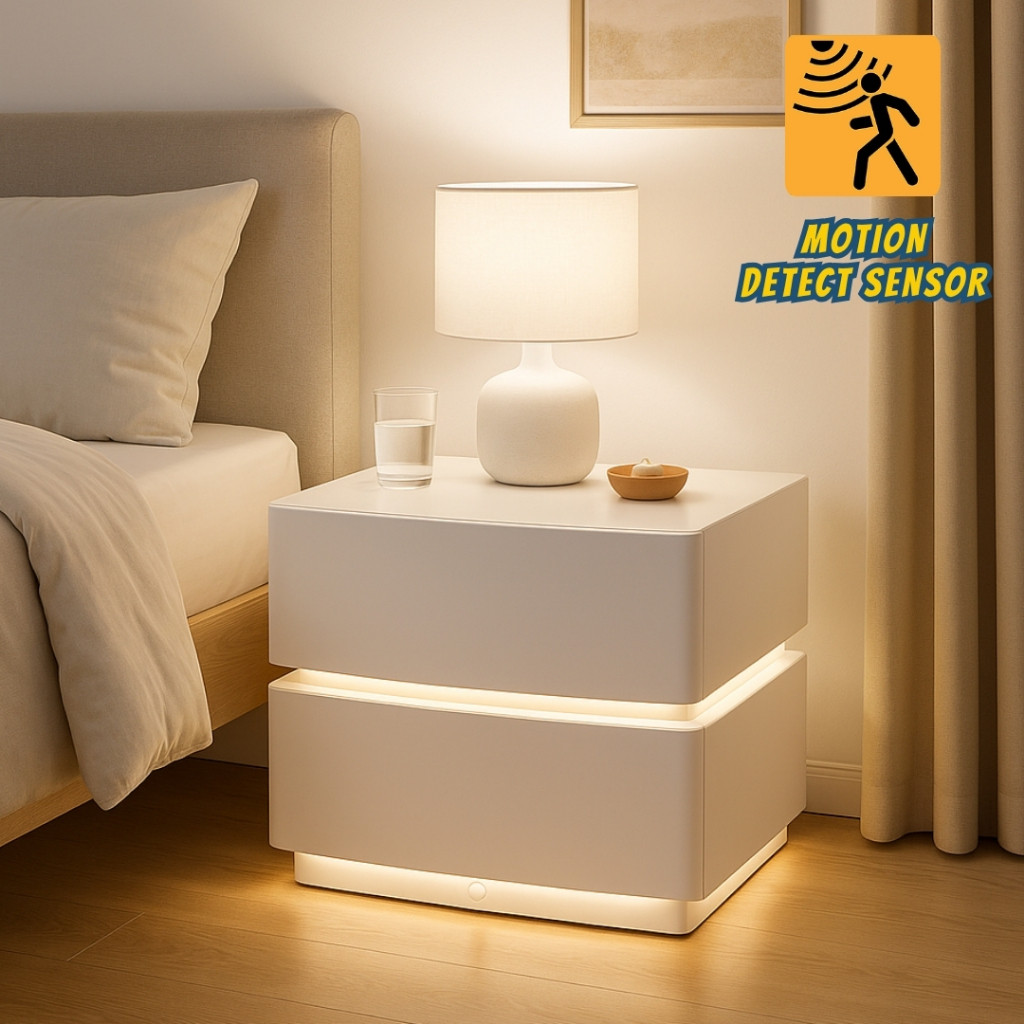 LOFT LIVING ELLY Meja Sisi Katil Smart / Sensor Pergerakan Motion ...