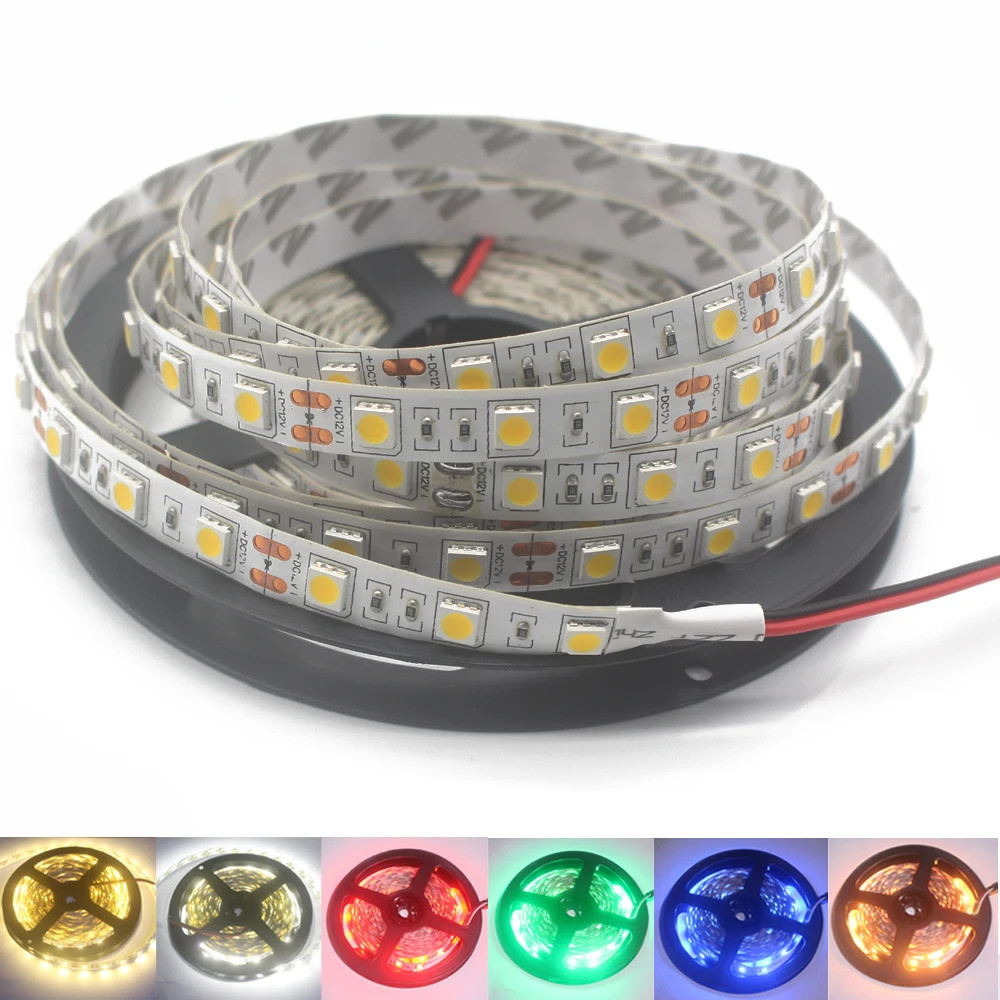 LED Strip Light 24V 10M 5050 SMD 5M 12V 60LEDs/m RGB Warm White Light ...