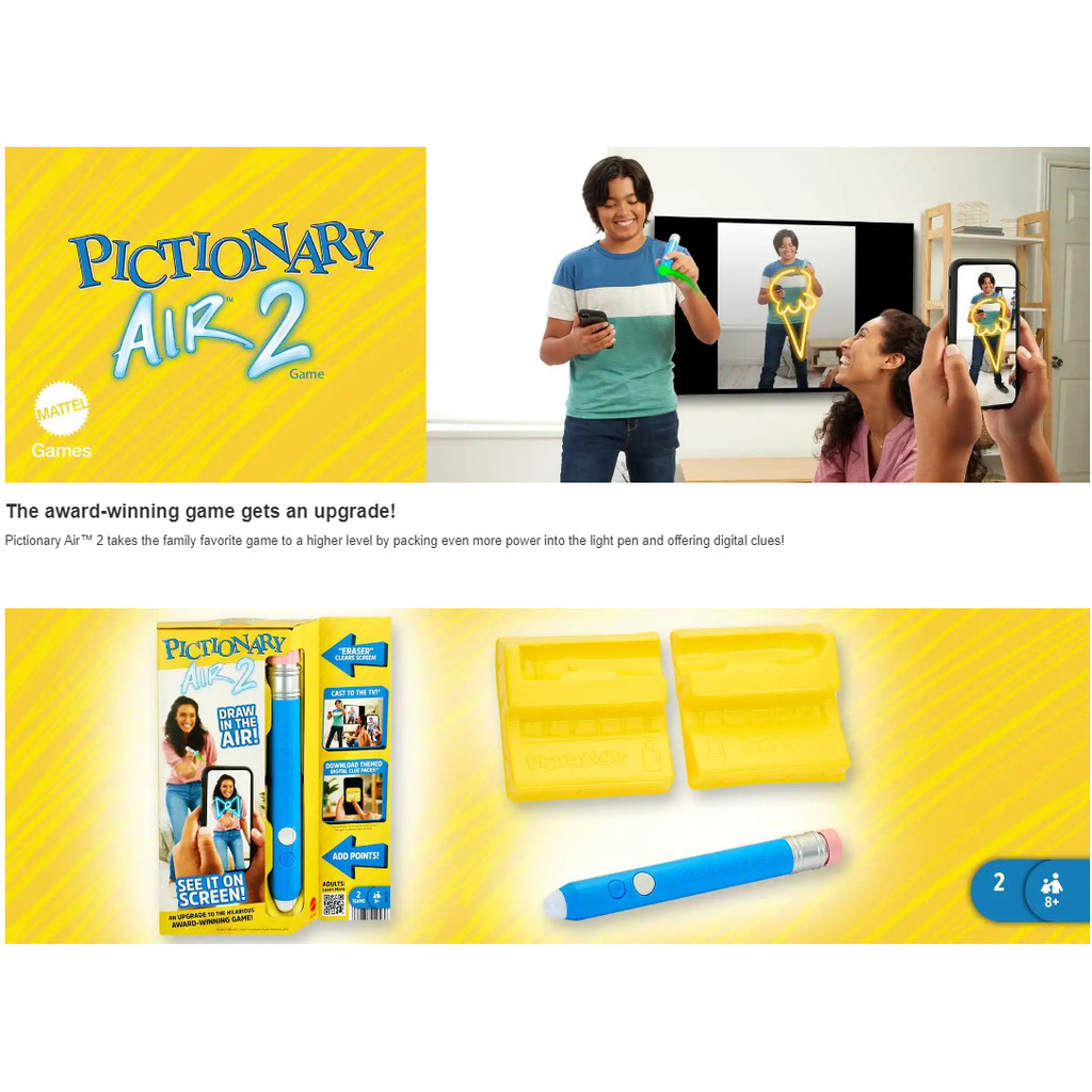 Pictionary Air 2 Interactive Drawing Game Draw in the Air Light Pen ...