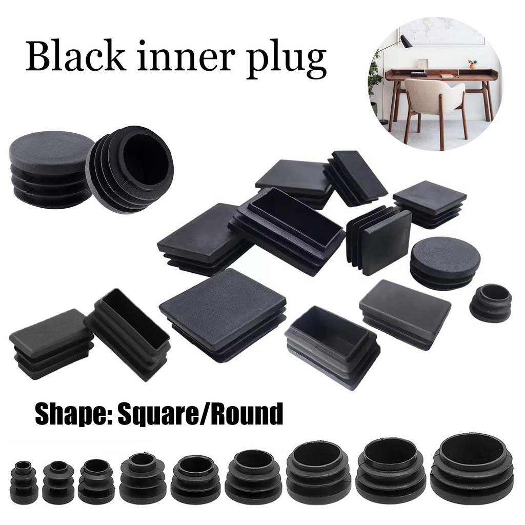 Plastic Square Tube End Caps – 10/16 Pcs Black Dust Covers for Chair ...