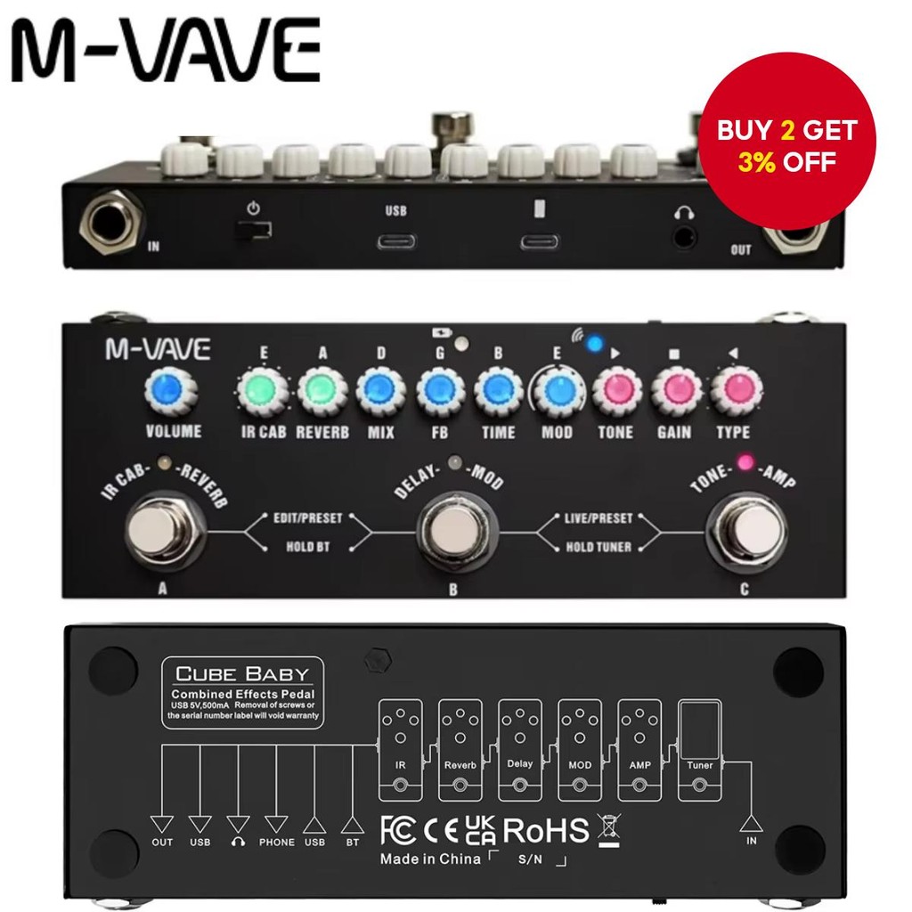 M-VAVE Cube Baby: 8 Cabinets + Phone Rec | Studio-Grade Electric Guitar ...