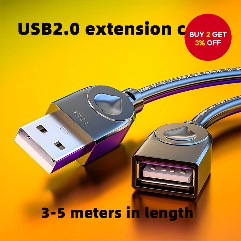 USB2.0 Male to Female Extension Cable 3m 5m for Hard Disk Printer USB ...