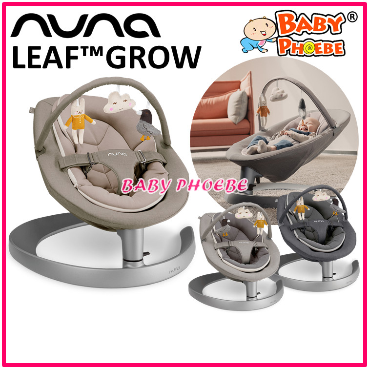 Nuna Leaf Grow Baby Swing with Toybar From Newborn to Toddler Sit Back ...