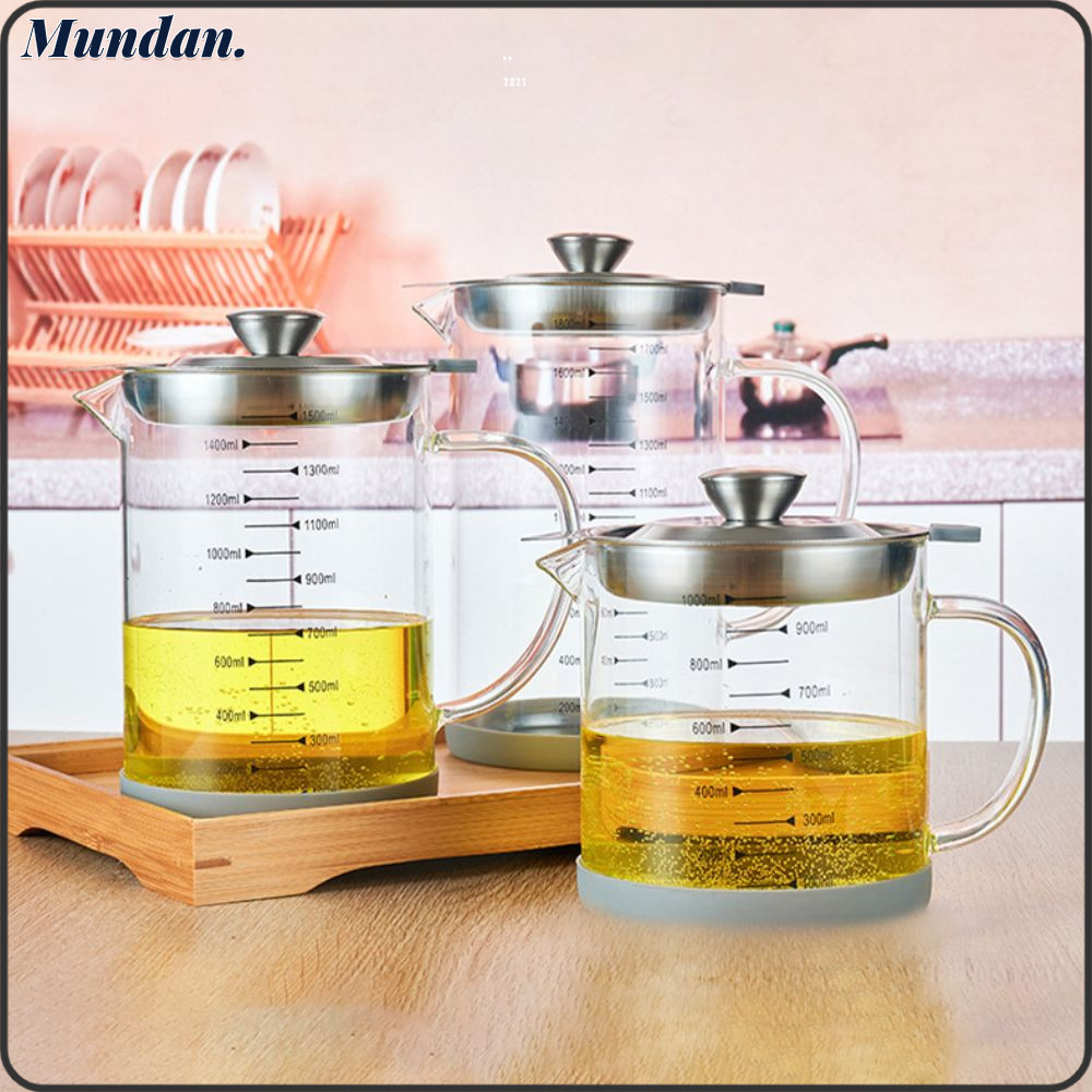 MUNDAN Oil Filter Container, Fine Mesh With Strainer Cooking Oil ...