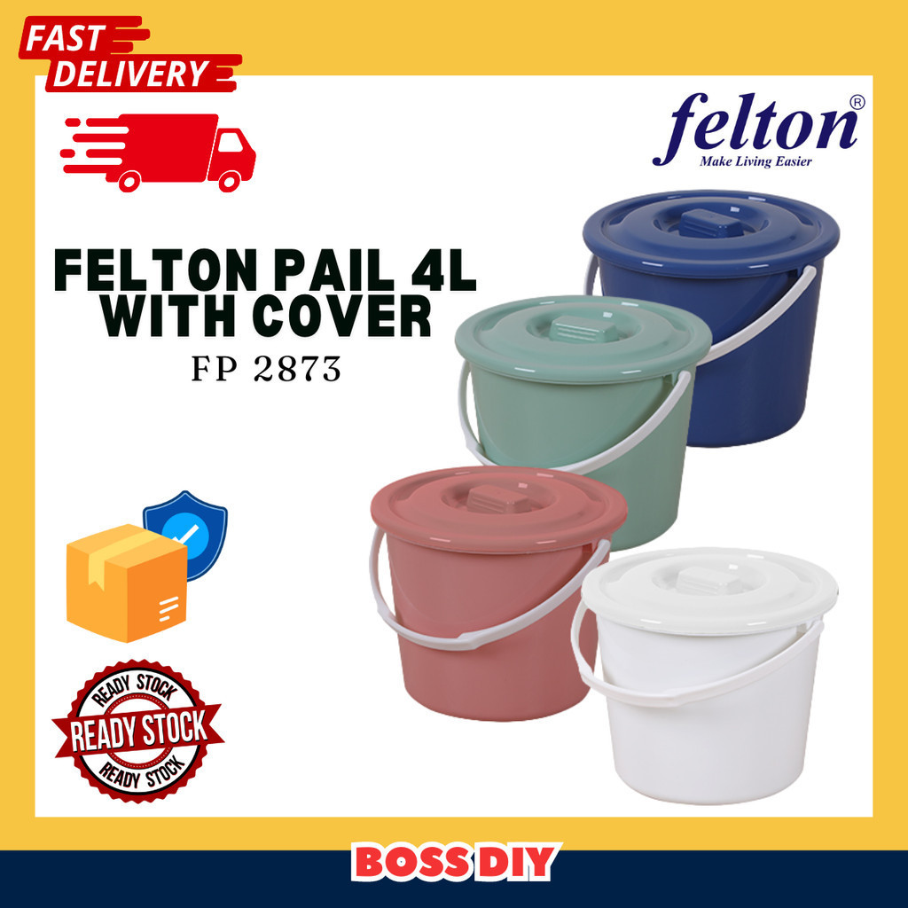 Felton Small Plastic Pail With Cover / Baldi Bertudung Kecil 4L FELTON ...