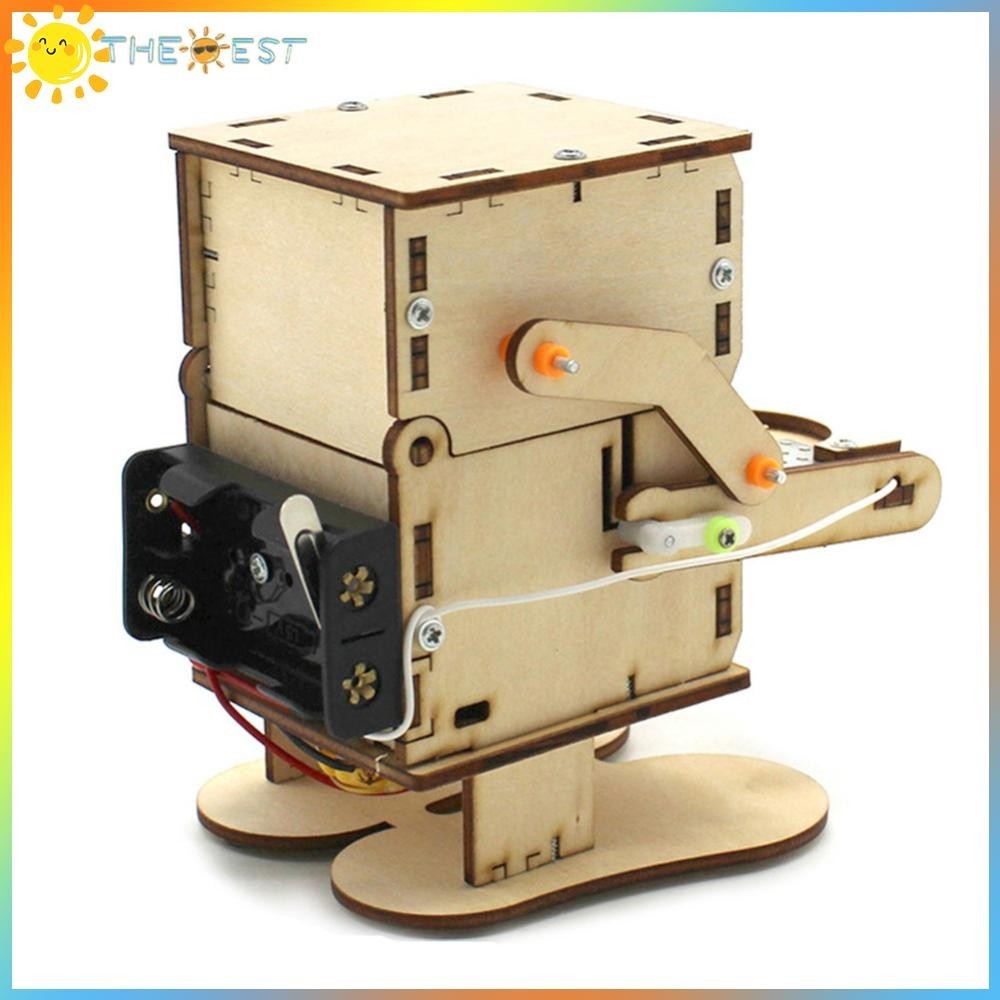 THEBEST Robot Eating Coin Wood DIY Model Teaching Learning Stem Project ...