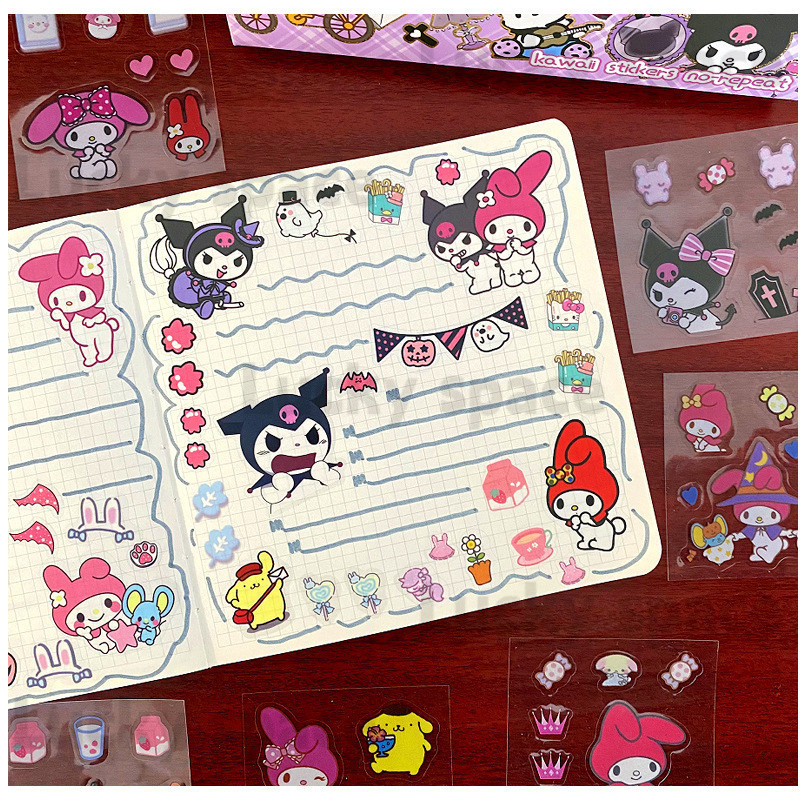 96pcs Kuromi Sticker Set Kids DIY Gift Box Girls Sanrio cartoon Cute ...