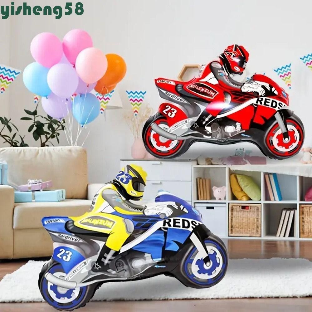 YISHENG Racing Car Foil Balloons, Thickened Aluminum Film Motorcycle ...