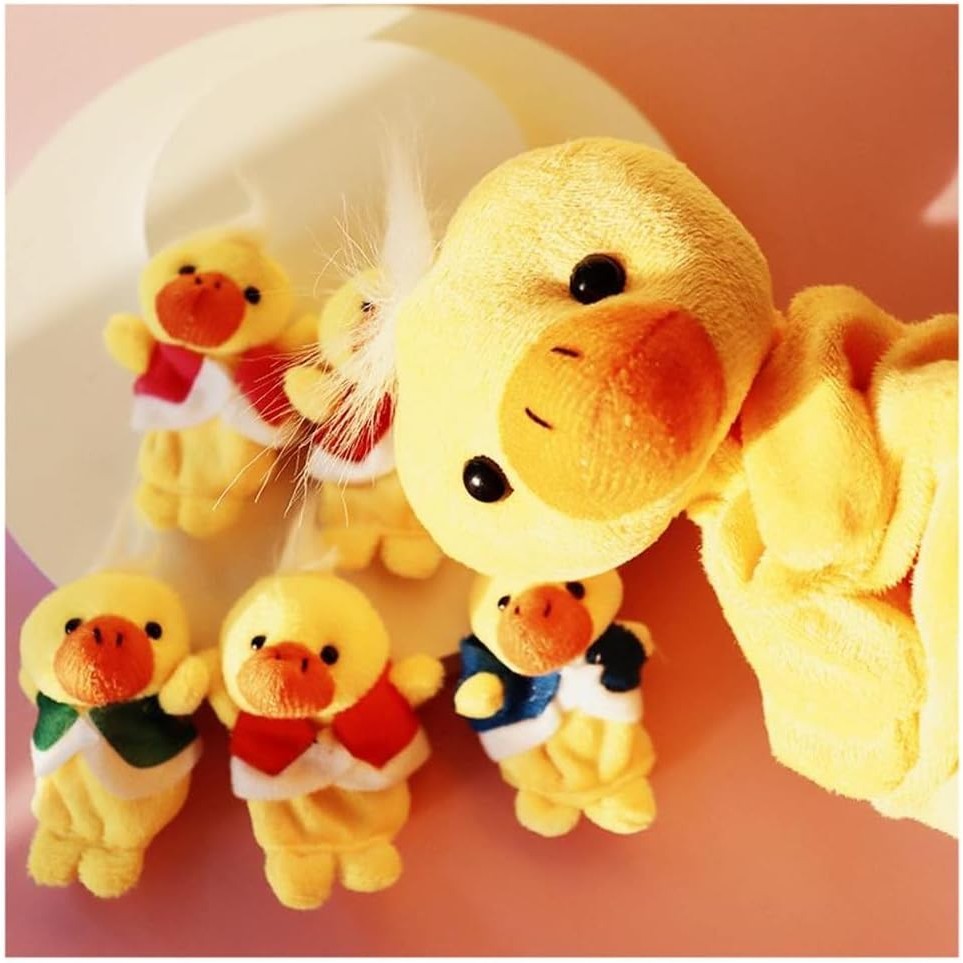 5 Little Ducks Finger Puppets for Kids, 6 Pack Plush Finger Puppets Toy ...
