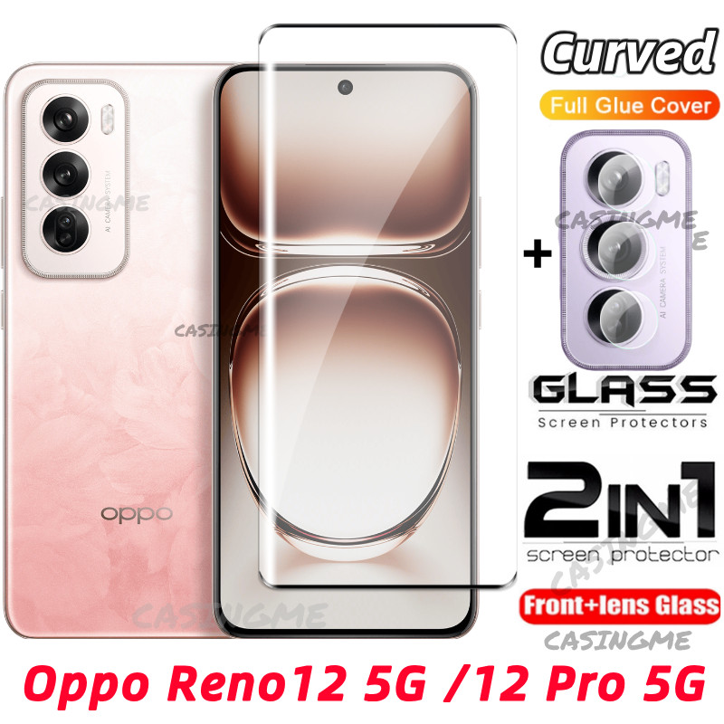 Oppo Reno 12 5G 2024 Tempered Glass Film 2 in 1 Screen Protector For ...