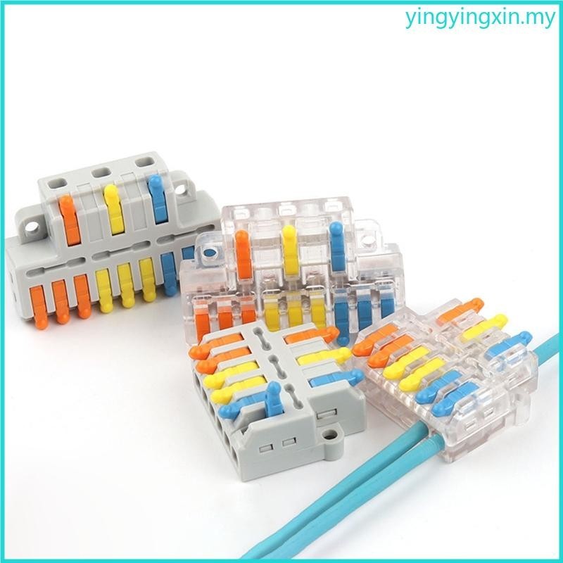 Yin Quick Connector Compact Wire Conductor Spring Splicing Push In Terminal Block Shopee Malaysia