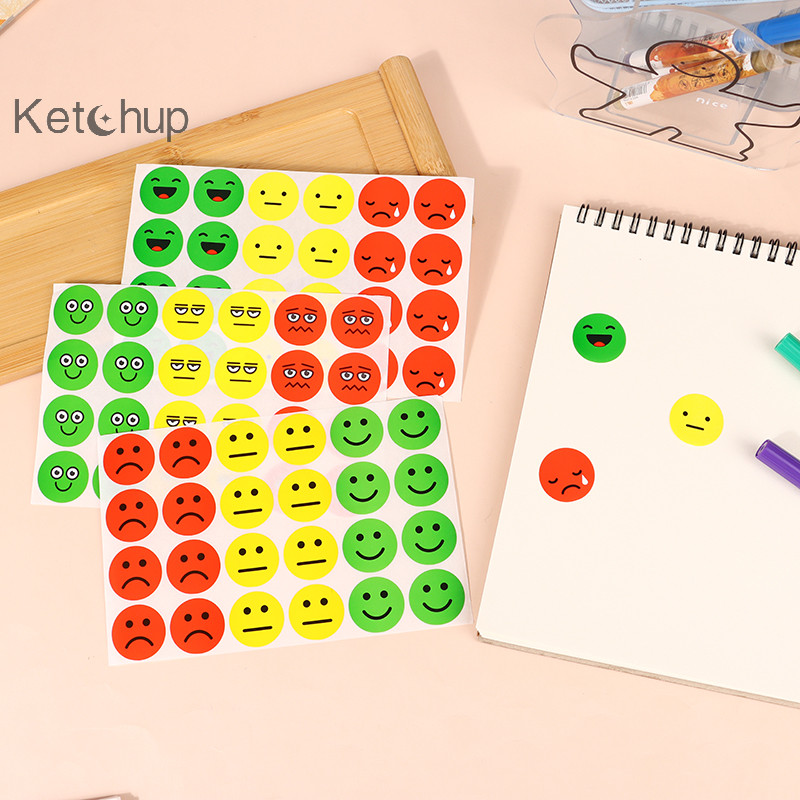 Ketchup1 1" Happy Sad Smiling Face Behavior Stickers 1200pcs Labels ...