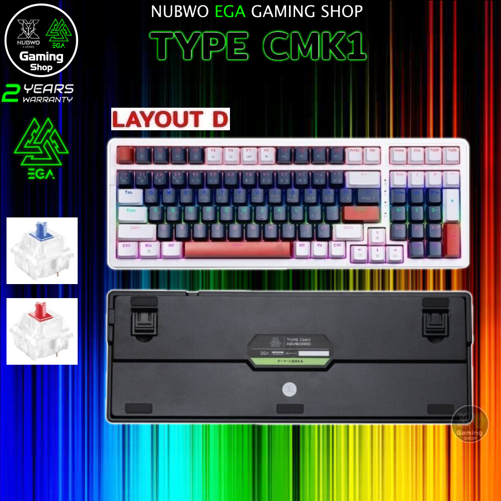 GAMING NUBWO EGA TYPE CMK1 Layut D BLUE RED SWITCH CUSTOM MECHANICAL ...
