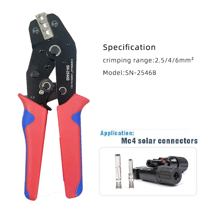 Mc4 PV Cable Connector Crimper SN-2546B Clamp Terminal Crimping Pliers ...
