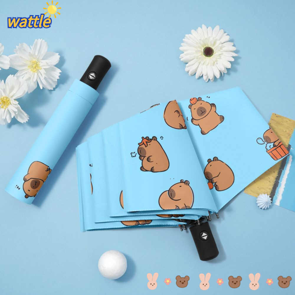 WA-SPORT Capybara Umbrella, Cute Black Glue Parasol, Sun Protection ...