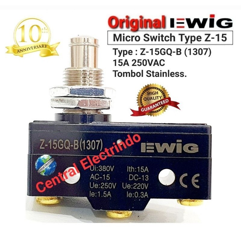 Limit Switch/Micro Switch Z15-GQ-B 15A 250VAC 1NO 1NC Smooth. | Shopee ...