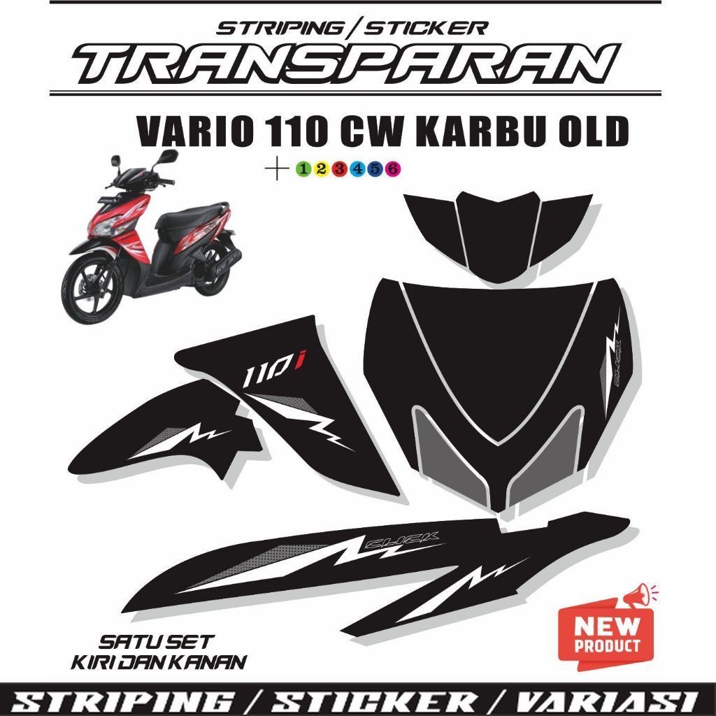 Honda VARIO CW 110 Motorcycle Transparent STRIPING Sticker With The ...