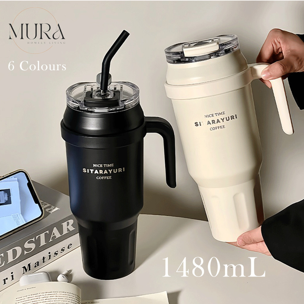 Sitarayuri Large Capacity 1480ML Thermos Cup Tumbler Water Cup with ...