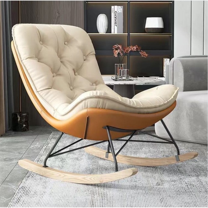 Rocking chair Nordic style recliner sofa rocking chair nap balcony lazy ...