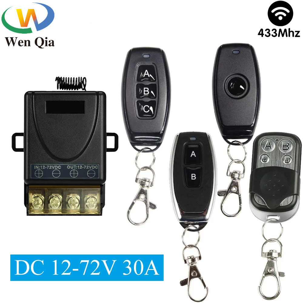 30a High Power 433MHz Wireless Remote Control Switch dc 12v 24v 48v 60v ...