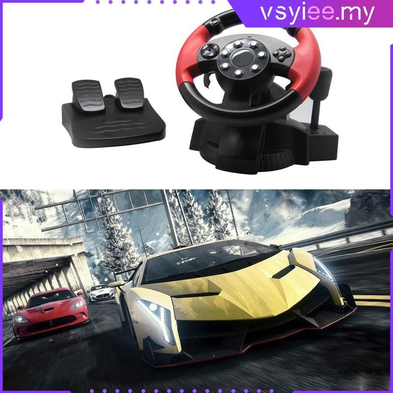 [2-Day Delivery] Gaming Racing Simulator PC Steering Wheel & Pedal For ...
