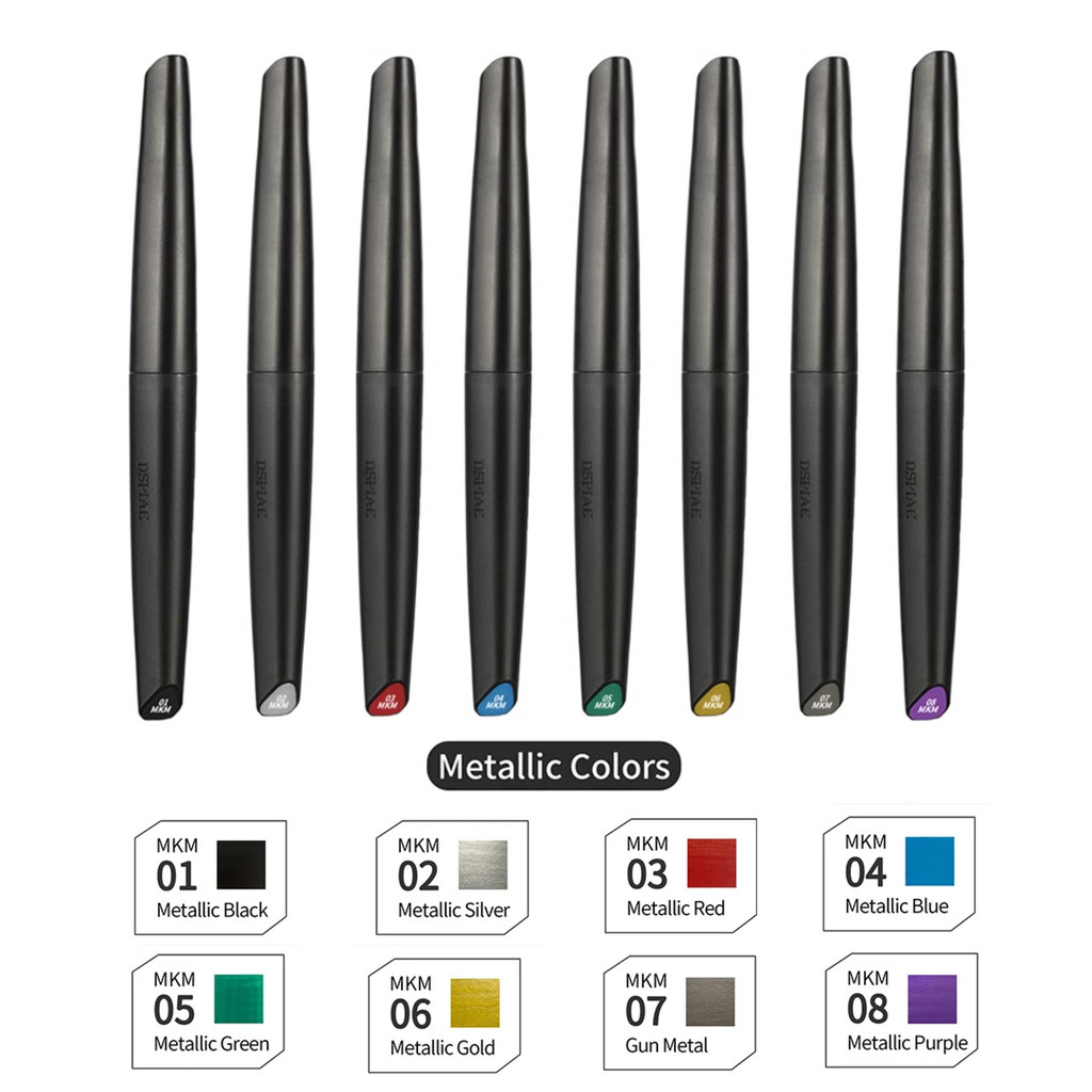 DSPIAE Soft Head Marker Pen Kit Basic Color Metallic Fluorescent Color ...