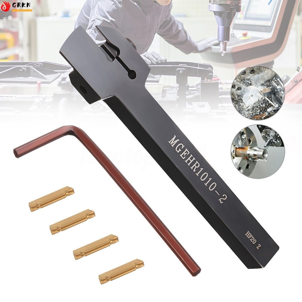 [GRKN] MGEHR1010-2 10mm Lathe Turning Tool Holder+4pcs MGMN200 Grooving ...