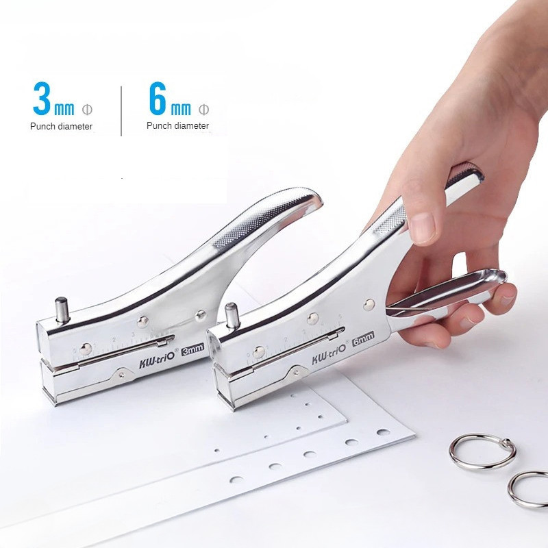 Metal 3mm/6mm Hole Punch Long Distance Heavy Duty Paper Cutter Office ...