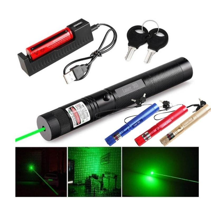 GREEN LASER Pointers 532nm 10000m High Power Laser 303 Lazer SD Burning Powerful blue laser ...