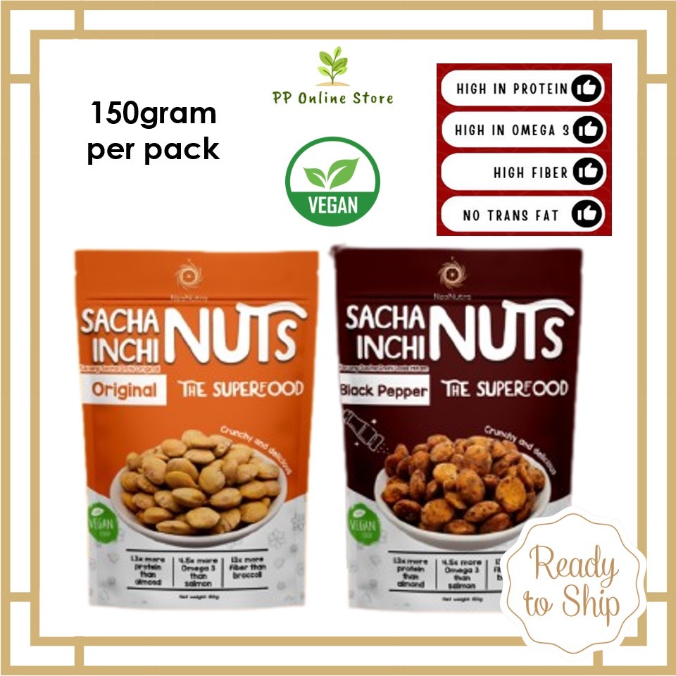 NEONUTRA Instant Roasted Sacha Inchi Nuts -Black Pepper/Original 150gm ...