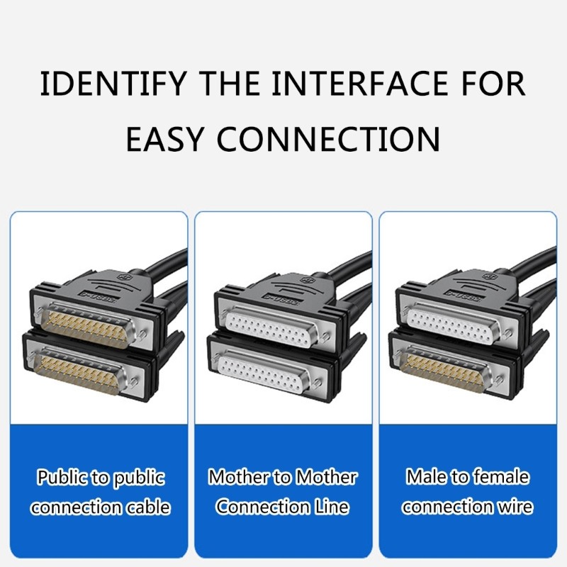 Fir DB25 Extension Cable Male Female 25pin Parallel Serial Port Cable ...