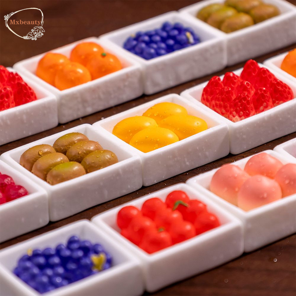 MXBEAUTY Simulation Fruit, Mini 3D Fruit Figurines Miniatures, Fake ...