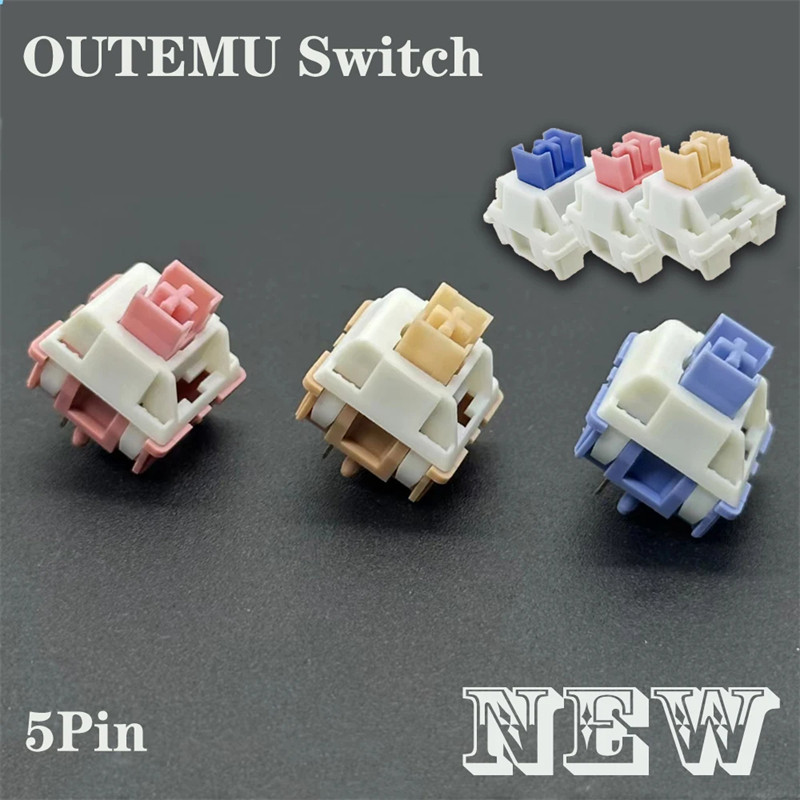 Outemu Switches Lubed Mechanical Keyboard Switch 5Pin Silent Tactile Linear Cream Blue Pink ...