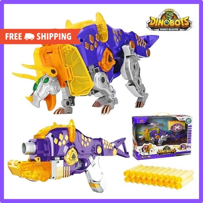 Dinobots Robot Blaster Triceratops Toy | 三角龙机器人狙击枪 | Shopee Malaysia