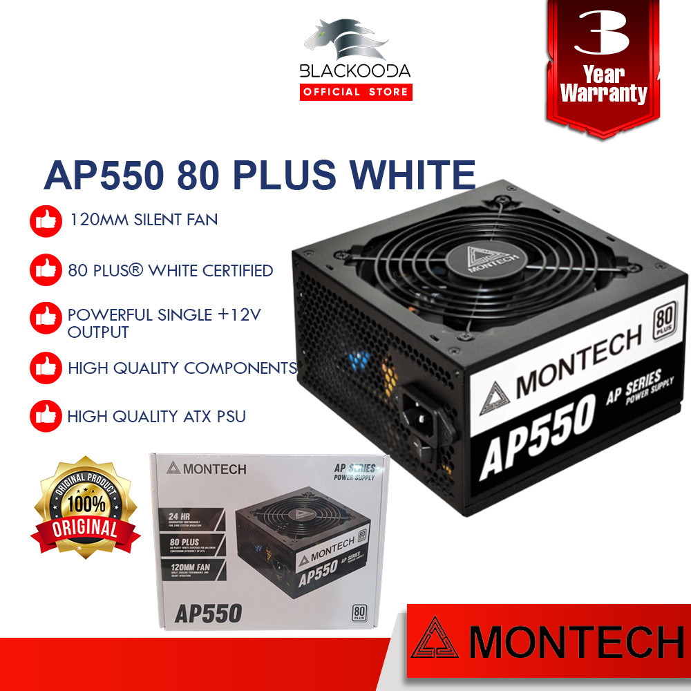 MONTECH AP550 80+ WHITE POWER SUPPLY - 550W | Shopee Malaysia