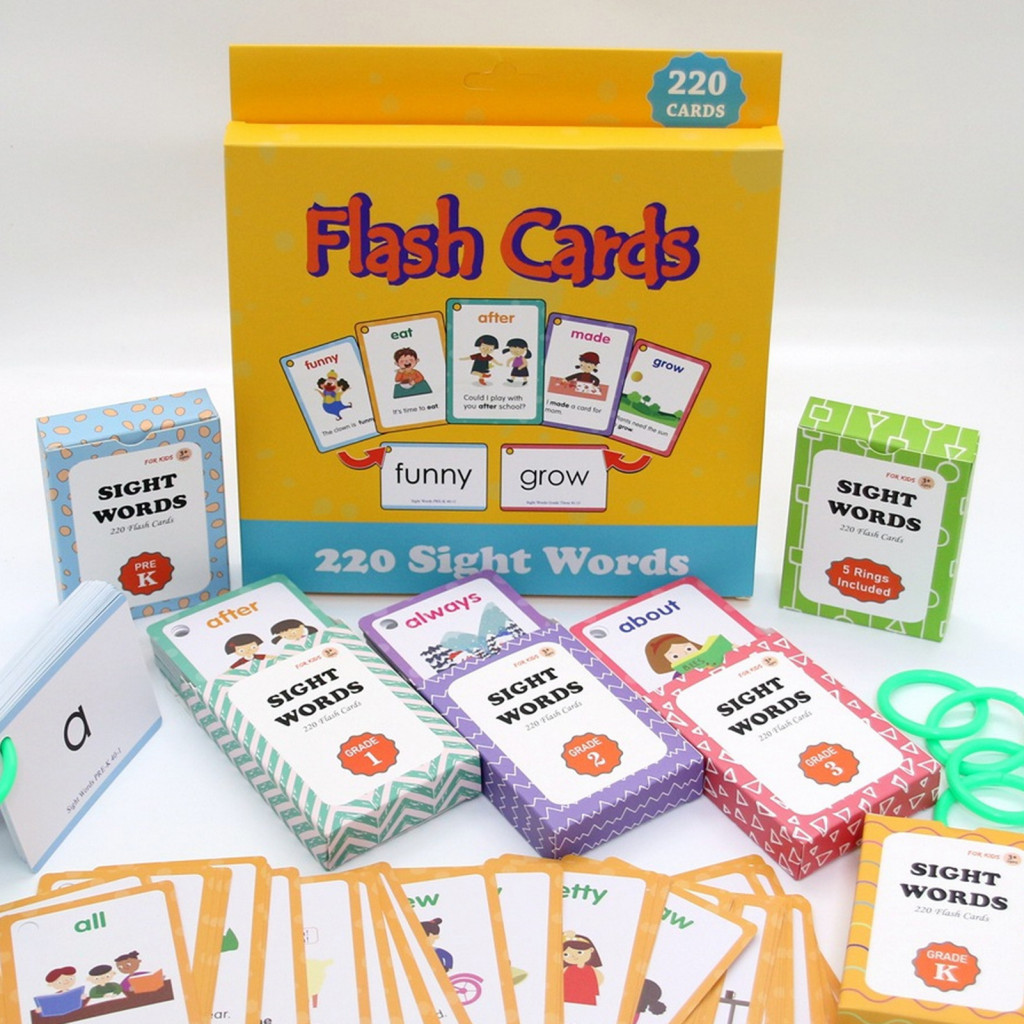 XZ Sights Words Practice Card Educational Sights Words Cards Abc English Sight Words Flash Cards ...
