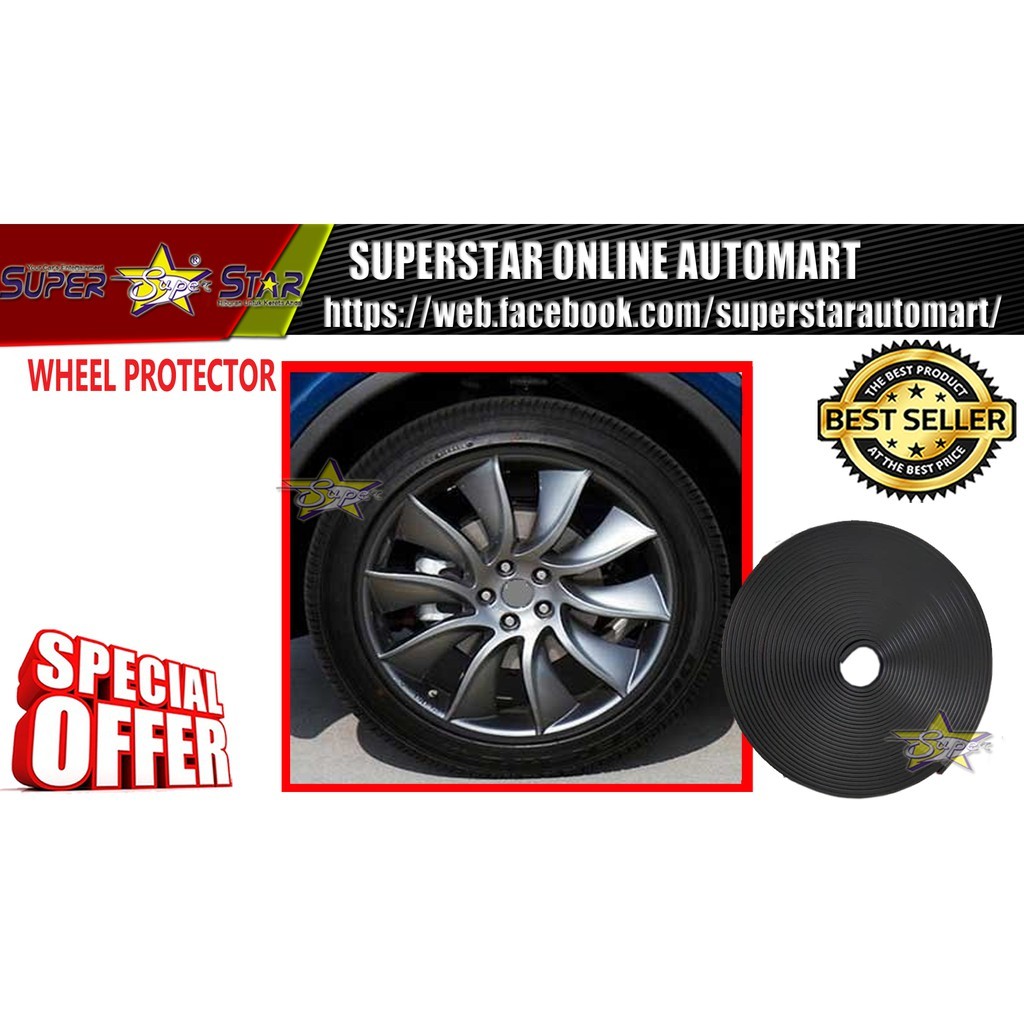 Car Wheel Rim Protectors Auto / Rings / ( BLACK ) | Shopee Malaysia