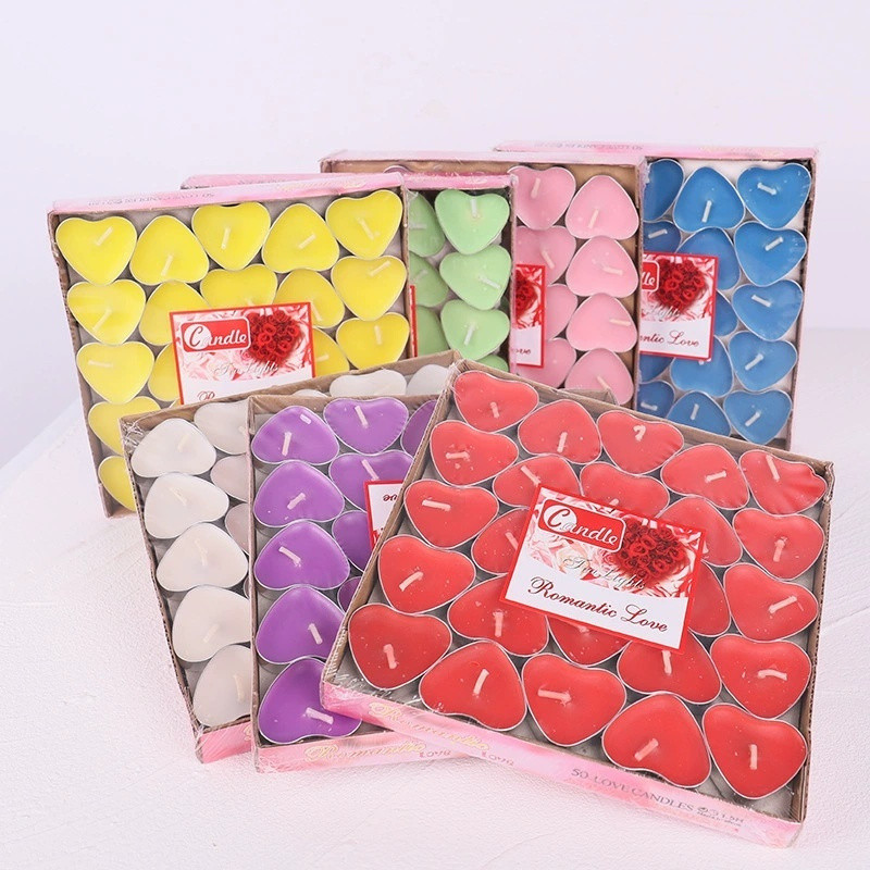 AGM Lilin Candles Unscented 50pcs Smokeless Round Love Heart Scented ...