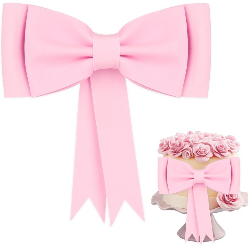 Bow Cake Topper, Oversized Pink Bow Birthday Cake Toppers Bow Cake ...