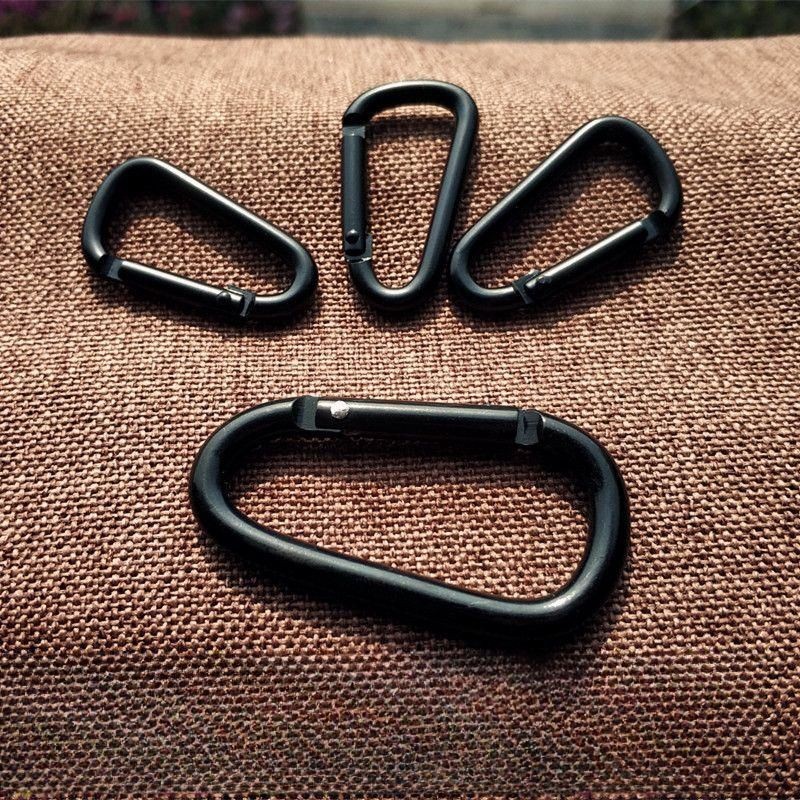 Black Electric Swimming D-Type Aluminum Alloy Carabiner All Black Gourd ...