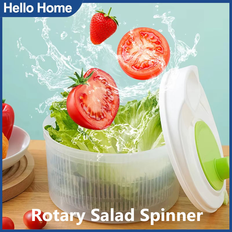 Rotary Salad Spinner Manual Vegetable Salad Spin Spinner Fruits Basket ...