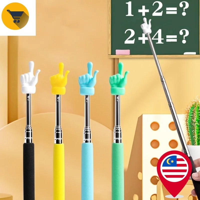 Mk2 Telescopic Teachers Pointer Rod Finger Design Retractable Teaching Pointer Reading Guide