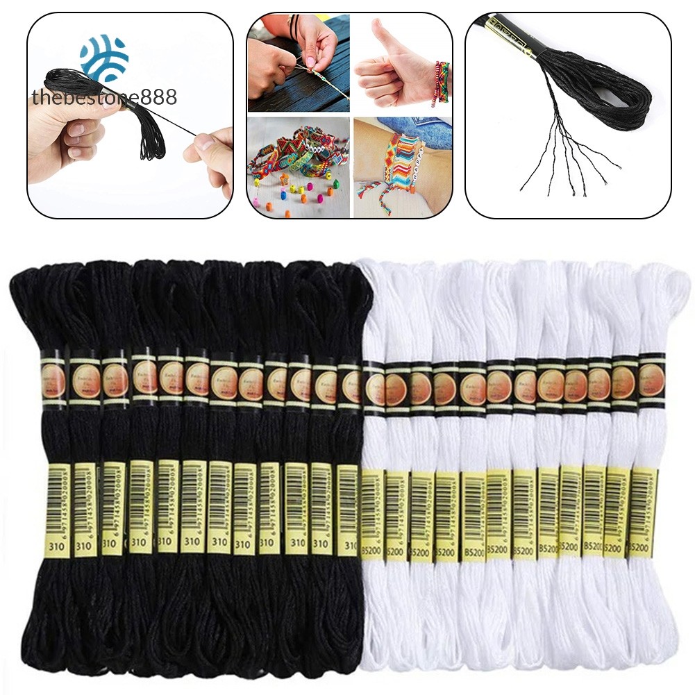 (THEBEST) Diy Embroidery Thread Black And White Embroidery Thread Hand ...