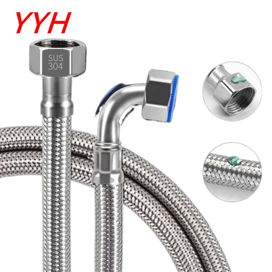 [JJW] Advanced Elbow Braided Hose 90-degree Water Inlet Pipe, 304 ...