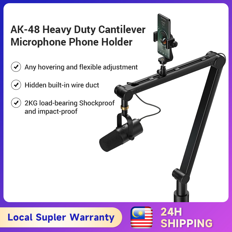 Adjustable Mic Stand Phone Holder Extendable Desk Clamp Microphone Arm ...