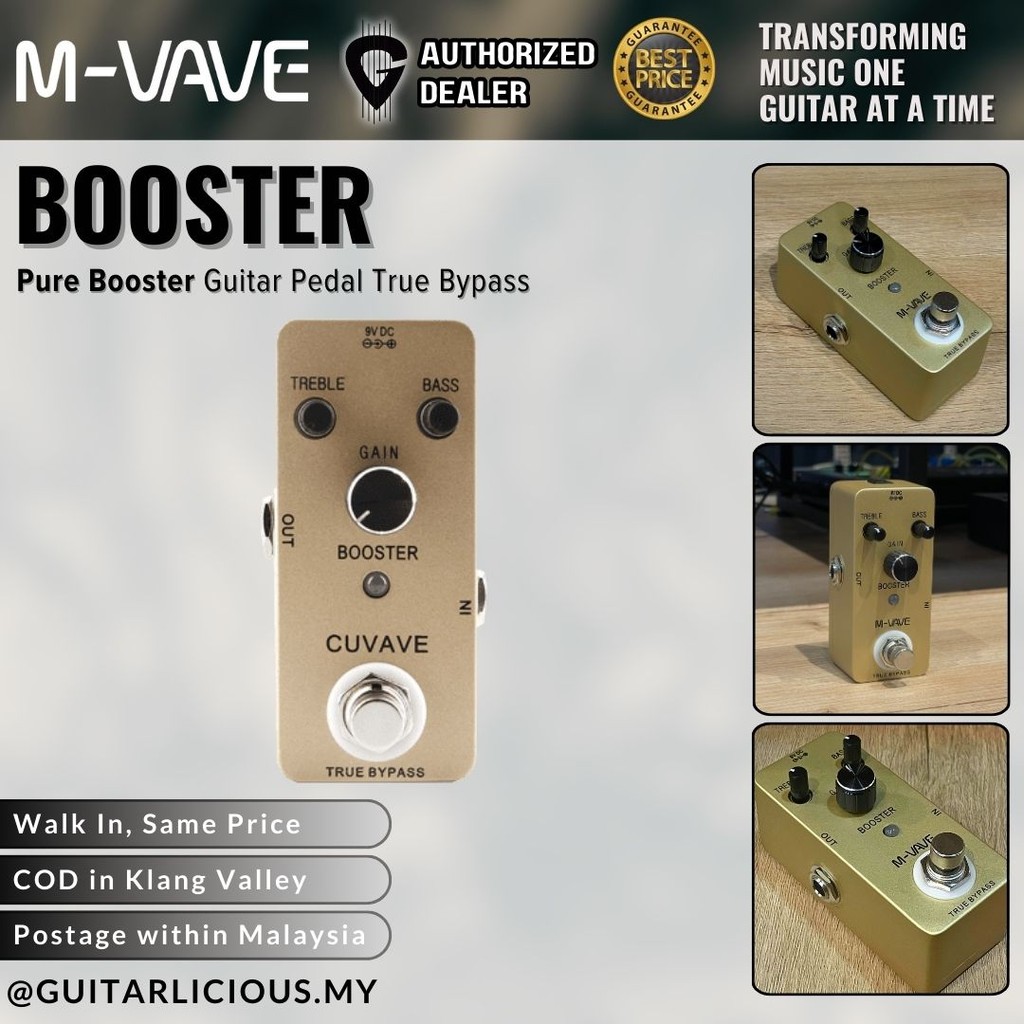 M-VAVE Pure Booster Guitar Pedal True Bypass Fully Analog 2-Band Eq ...