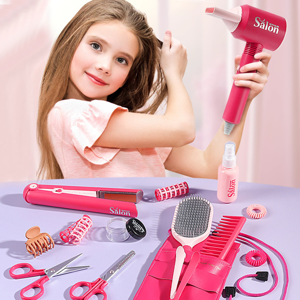 SKM Kids Beauty Salon Hair Play Set Simulation Hair Dryer And Hair ...