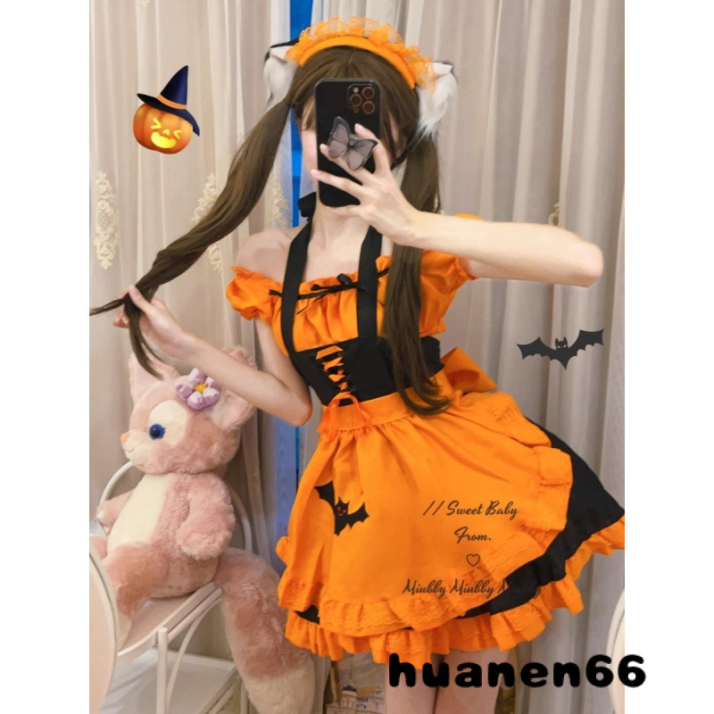 COSPLAY Halloween Pumpkin Maid costume Lolita Dress Cafe Animer Costume ...